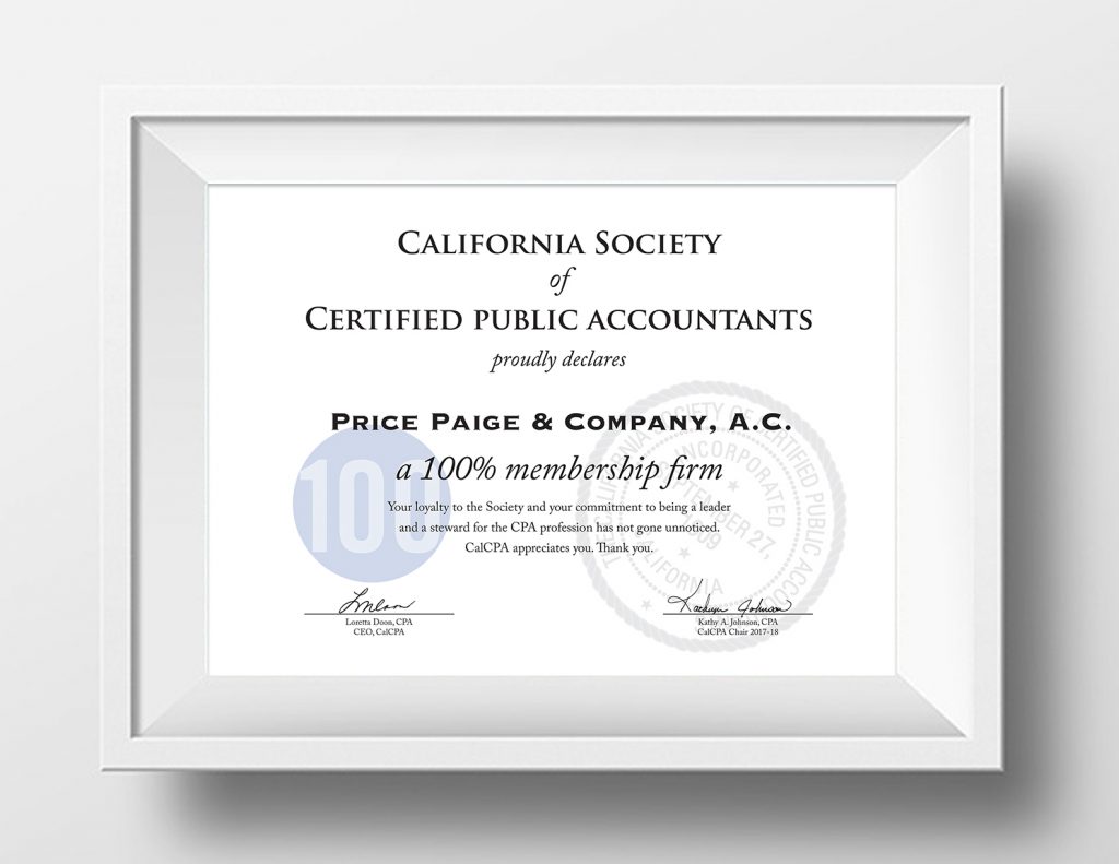 PPC is a 100% CalCPA Member - Price Paige & Company